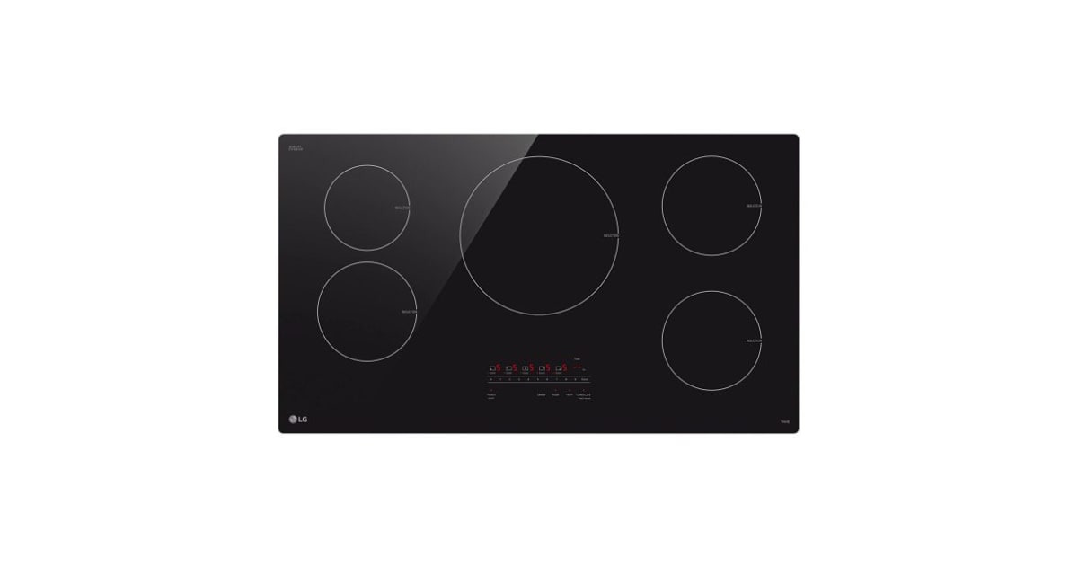 LG CBIH3613BE 37 Inch Wide 5 Burner Electric Cooktop with Induction ...