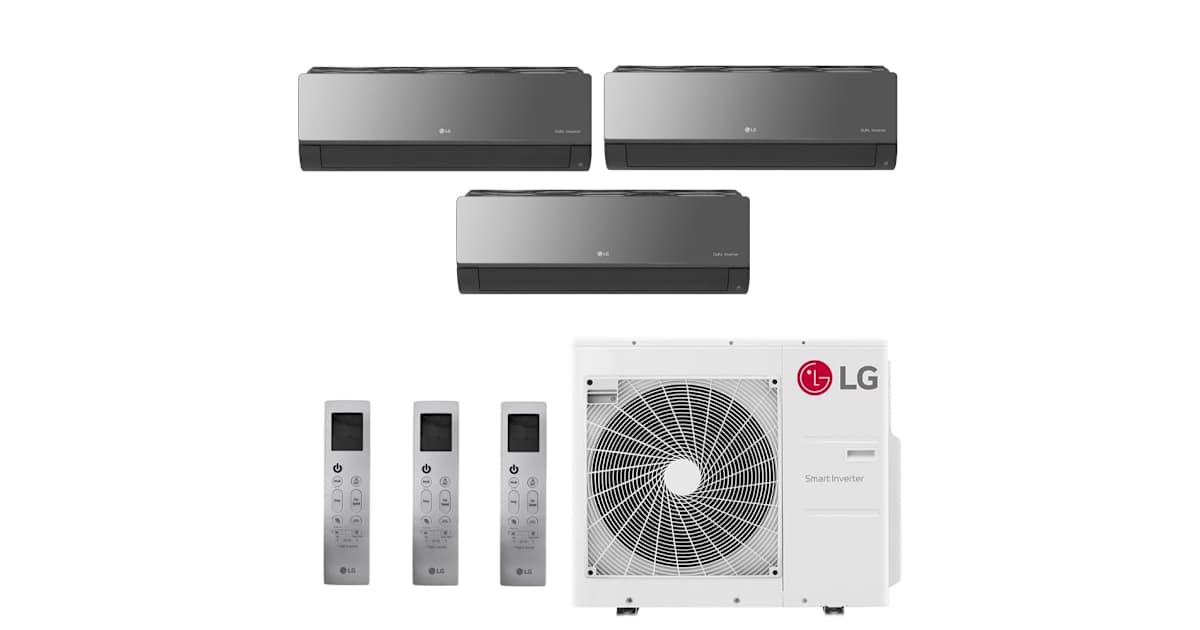 LG KUMXA301A 3-KNUAK121A 28.4K BTU Cooling 20 SEER2 Three Zone Wall ...