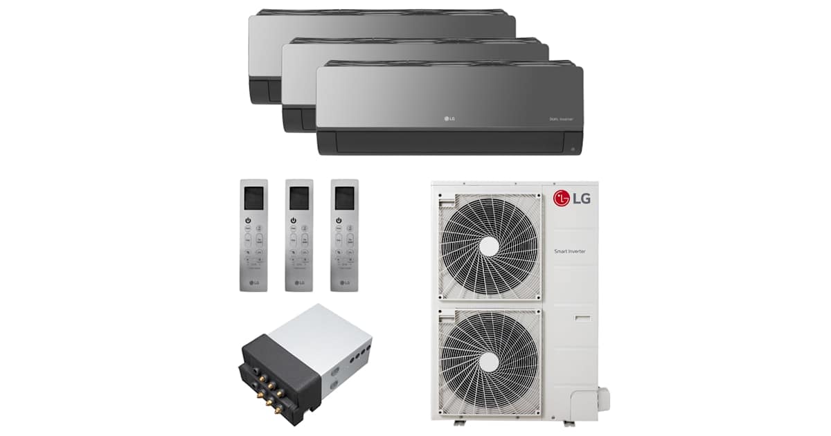 LG KUMXA361A 3-KNUAK121A 36K BTU Cooling 22 SEER2 Three Zone Wall Mount ...