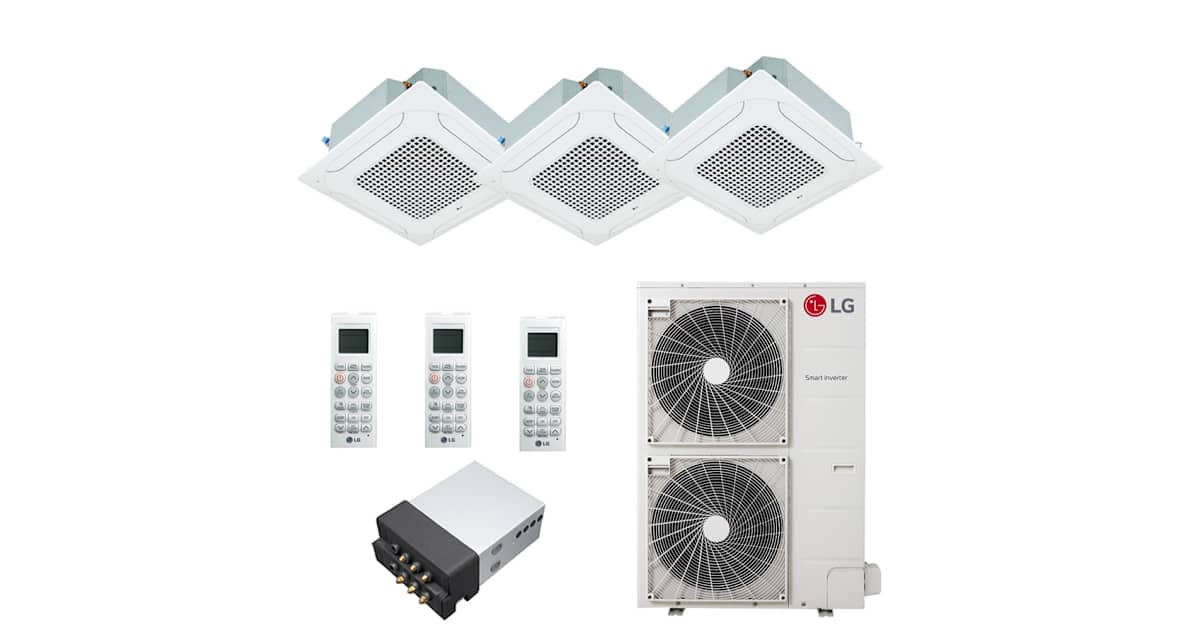 LG KUMXA361A 3-KNUDB121A 36K BTU Cooling 22 SEER2 Three Zone Ceiling ...