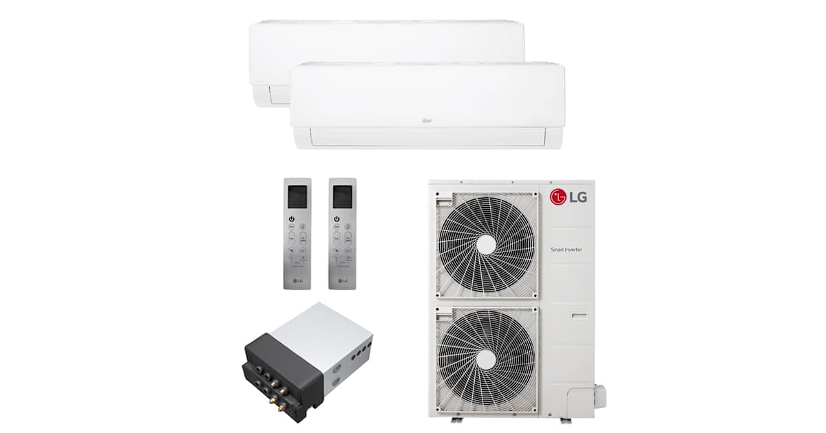 LG KUMXA421A 2-KNUAB181A 42K BTU Cooling 21.5 SEER2 Two Zone Wall Mount ...