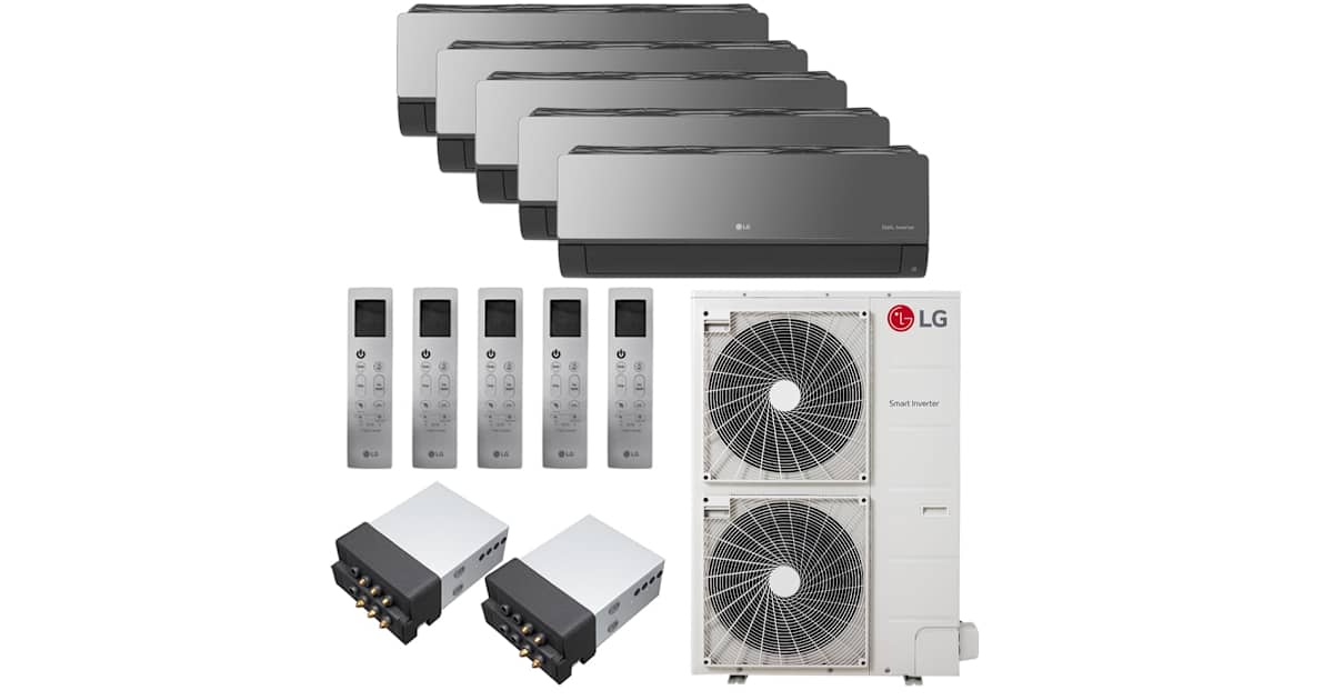 LG KUMXA481A 5-KNUAK121A 48K BTU Cooling 20.5 SEER2 Five Zone Wall ...
