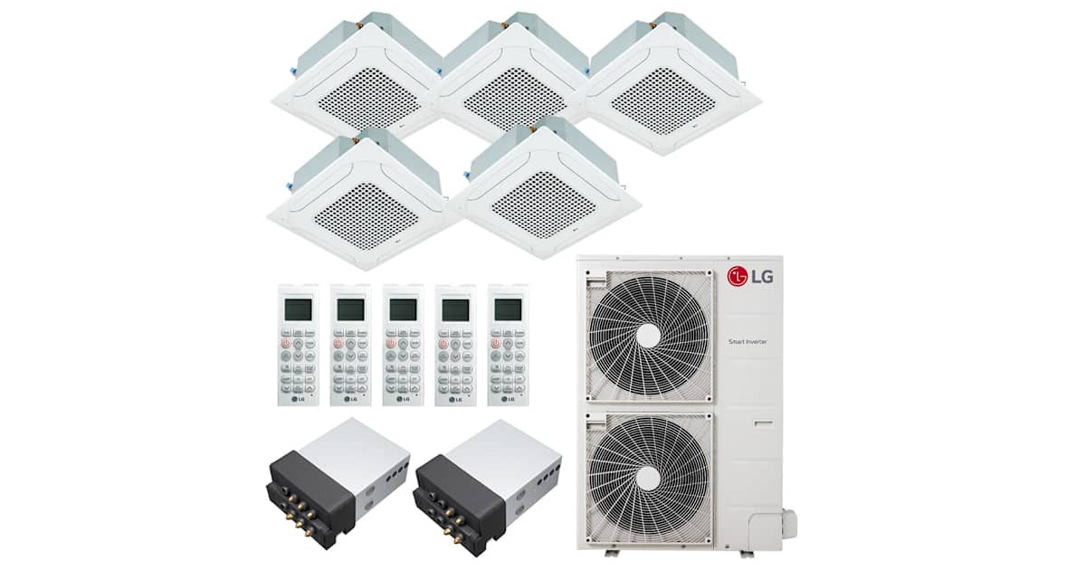 LG KUMXA481A 5-KNUDB121A 48K BTU Cooling 20.5 SEER2 Five Zone Ceiling ...