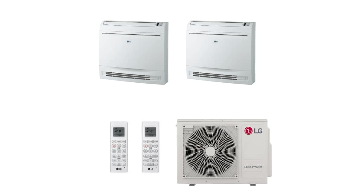 LG KUMXB241A 2-KNMQB151A 24K BTU Cooling 22.5 SEER2 Two Zone Floor ...