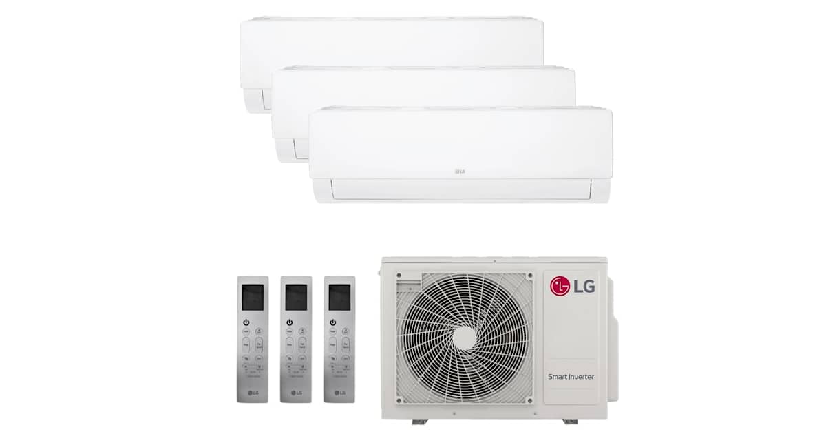 LG KUMXB241A 3-KNUAB091A 24K BTU Cooling 22.5 SEER2 Three Zone Wall ...