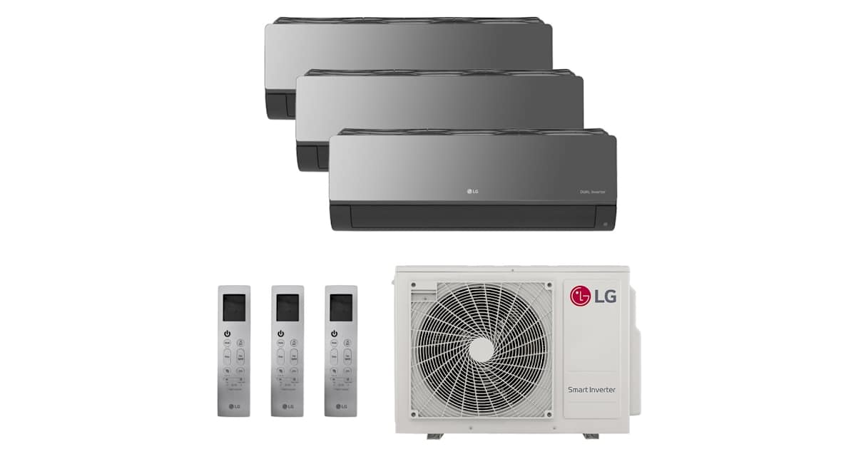 LG KUMXB241A 3-KNUAK091A 24K BTU Cooling 22.5 SEER2 Three Zone Wall ...