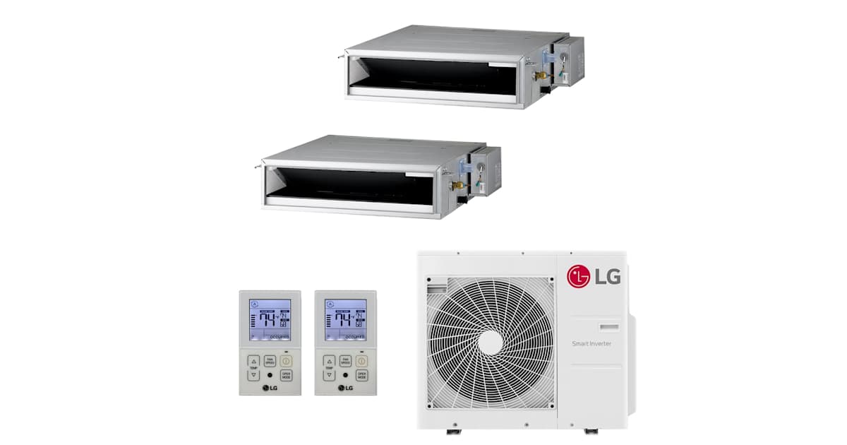 LG KUMXB301A 2-KNMKB181A 30K BTU Cooling 18.5 SEER2 Two Zone Concealed ...