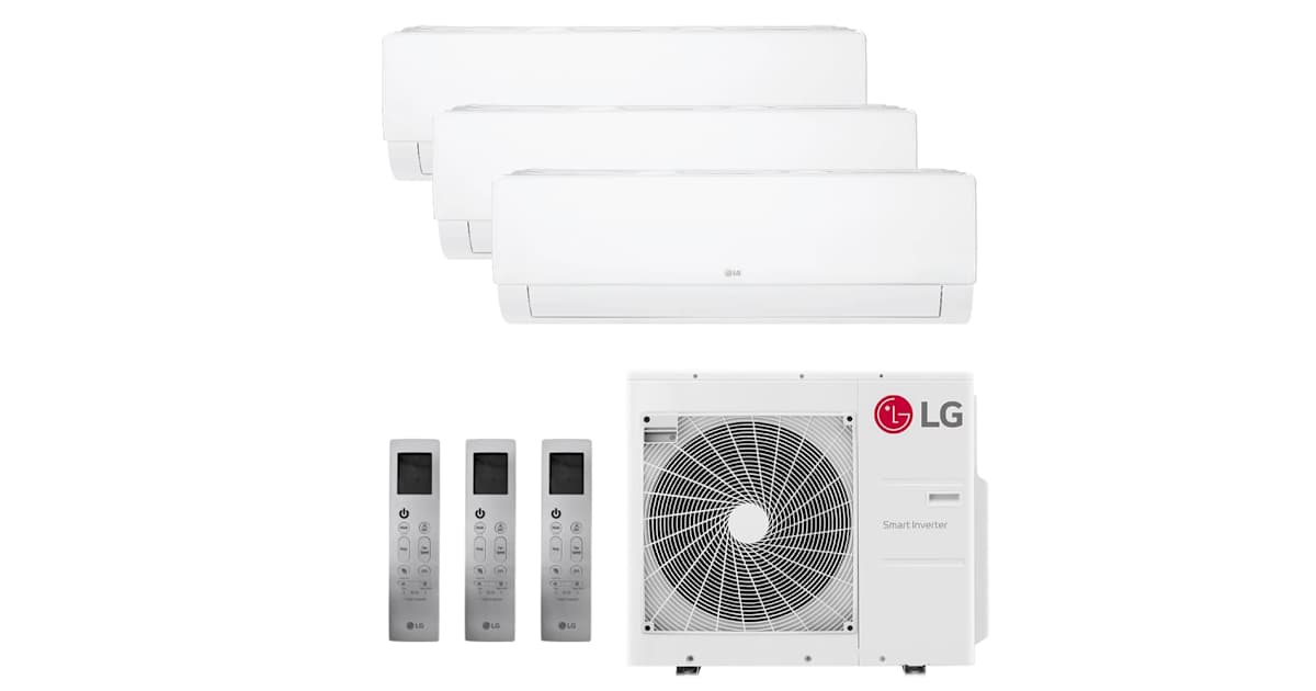 LG KUMXB301A 3-KNUAB121A 30K BTU Cooling 22 SEER2 Three Zone Wall Mount ...