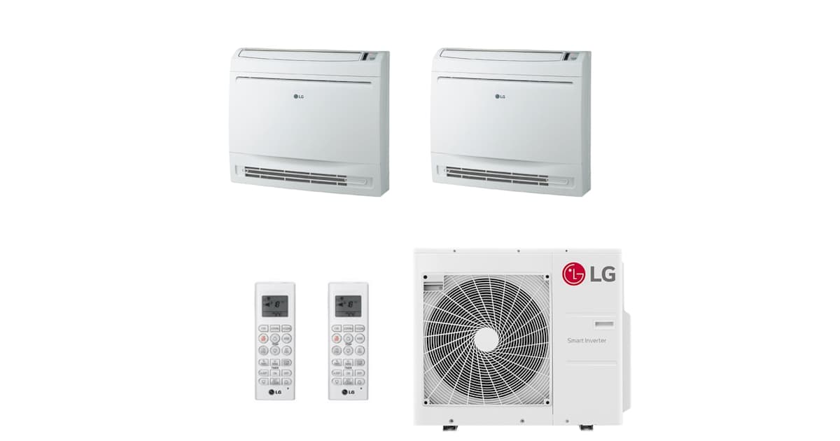 LG KUMXB361A 2-KNMQB151A 32.8K BTU Cooling 21.5 SEER2 Two Zone Floor ...