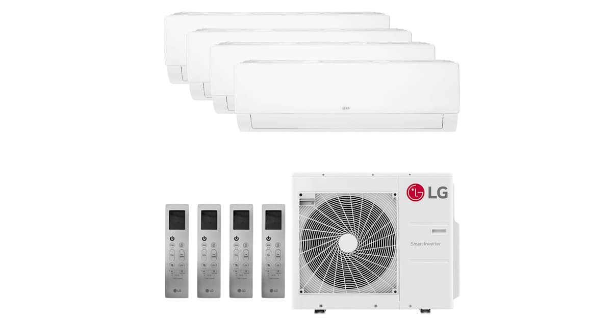 LG KUMXB361A 4-KNMAB071A 32.8K BTU Cooling 21.5 SEER2 Four Zone Wall ...