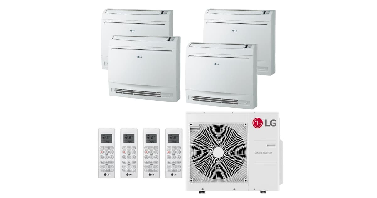 LG KUMXB361A 4-KNUQB091A 32.8K BTU Cooling 21.5 SEER2 Four Zone Floor ...