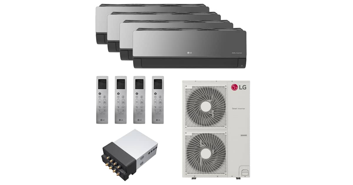 LG KUMXB481A 2-KNUAK091A 2-KNUAK121A 48K BTU Cooling 20.5 SEER2 Four Zone Wall Mount Mini Split ...