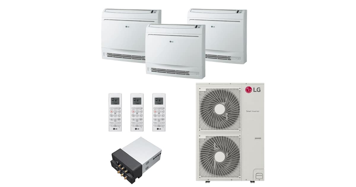 LG KUMXB541A 3-KNMQB151A 50.5K BTU Cooling 20.6 SEER2 Three Zone Floor ...