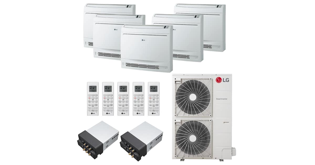 LG KUMXB601A 5-KNUQB121A 56K BTU Cooling 20.5 SEER2 Five Zone Floor ...