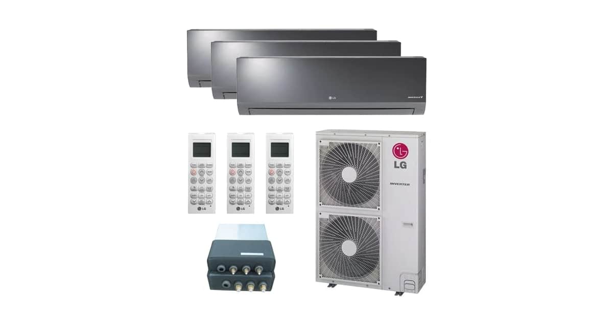 LG L3L42A12121800 42K BTU Cooling 21.5 SEER2 Three Zone Wall Mount Mini ...