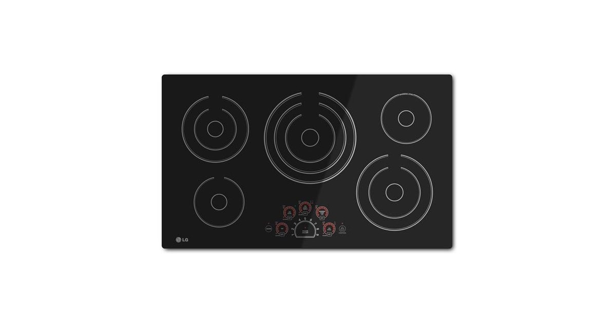 LG LCE3610SB 36 Inch Radiant Electric Cooktop with SmoothTouch Controls ...