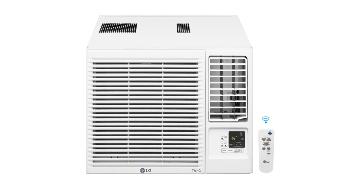 LG LW1221HRSM 12000 BTU 120V Window Mount Air Conditioner with 11200 BTU Heater and LG ThinQ ...