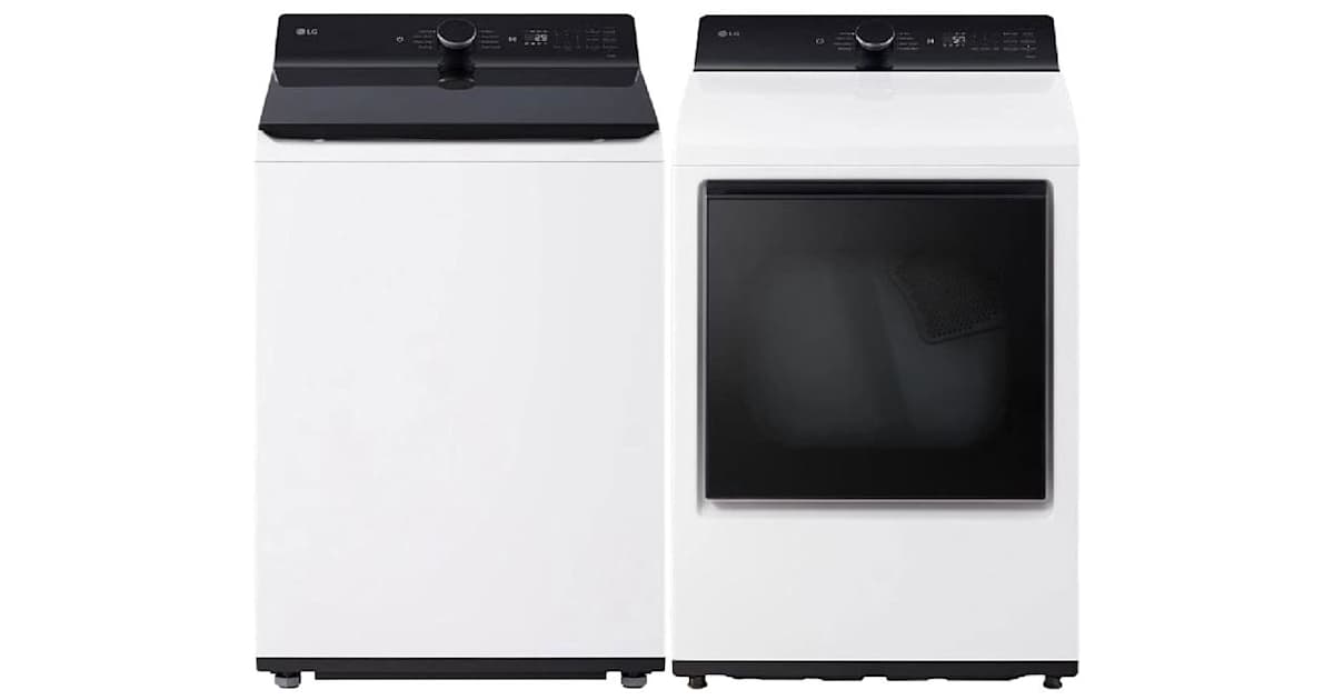 LG WT8400CW-DLE8400WE 27 Inch Wide 5.5 Cu. Ft. Top Load Washer and 27 ...