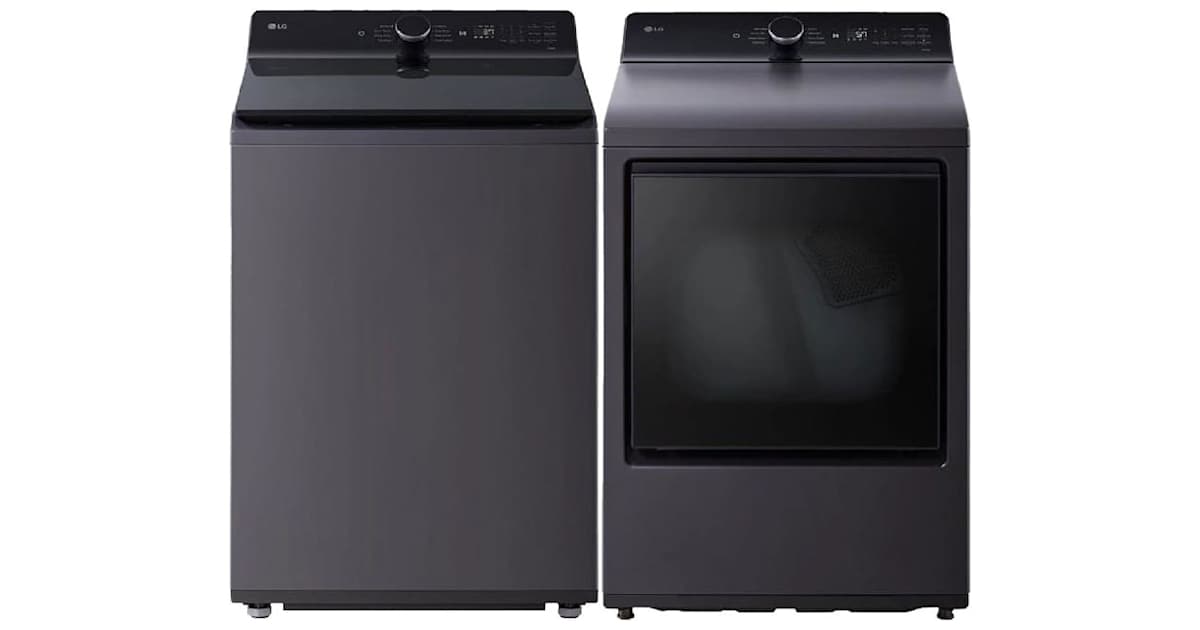 LG WT8405CB-DLE8400BE 27 Inch Wide 5.3 Cu. Ft. Top Load Washer and 27 ...