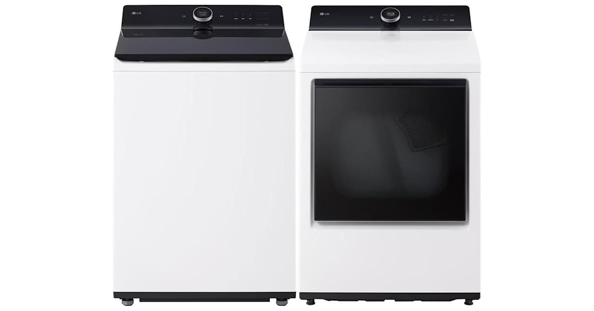 LG WT8600CW-DLGX8601WE 27 Inch Wide 5.5 Cu. Ft. Top Load Washer and 27 ...