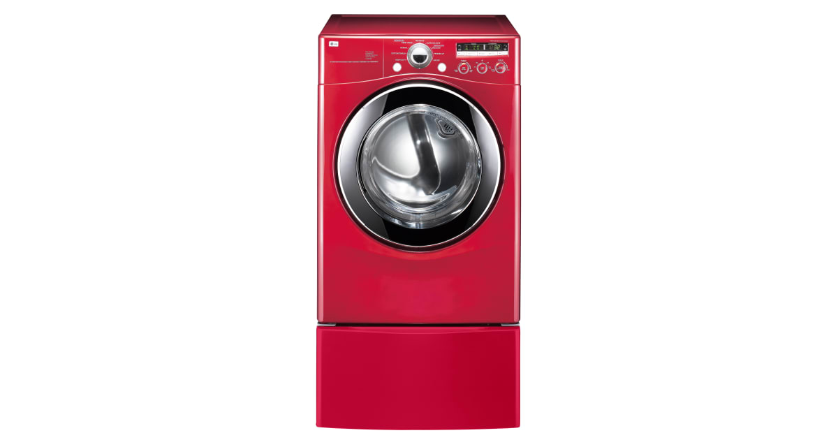 LG DLE2301R 7.3 Cubic Foot Front Loading Extra Large Electric Dryer ...