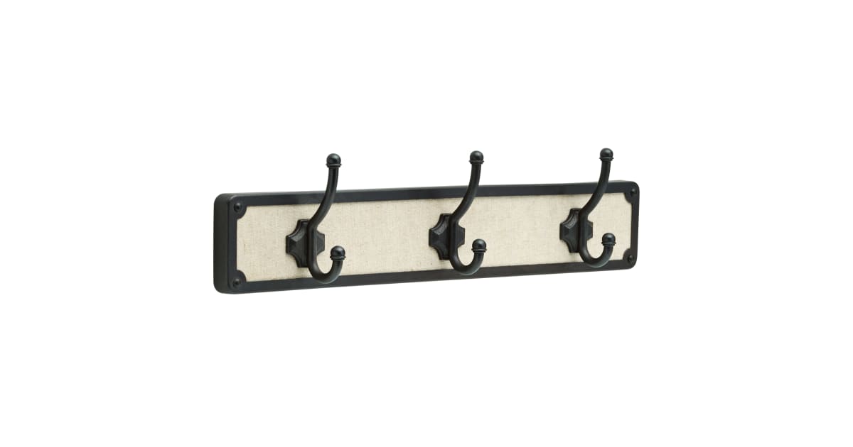 Liberty Hardware R26113-SLF-U Linen 18" Long Hook Rack with 3 Double ...