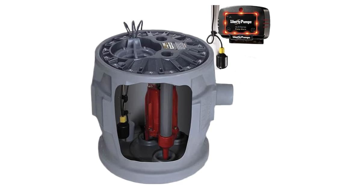 Liberty Pumps P382LE41/A2 4/10 HP Pro380 Cast Iron Sewage Pump System ...