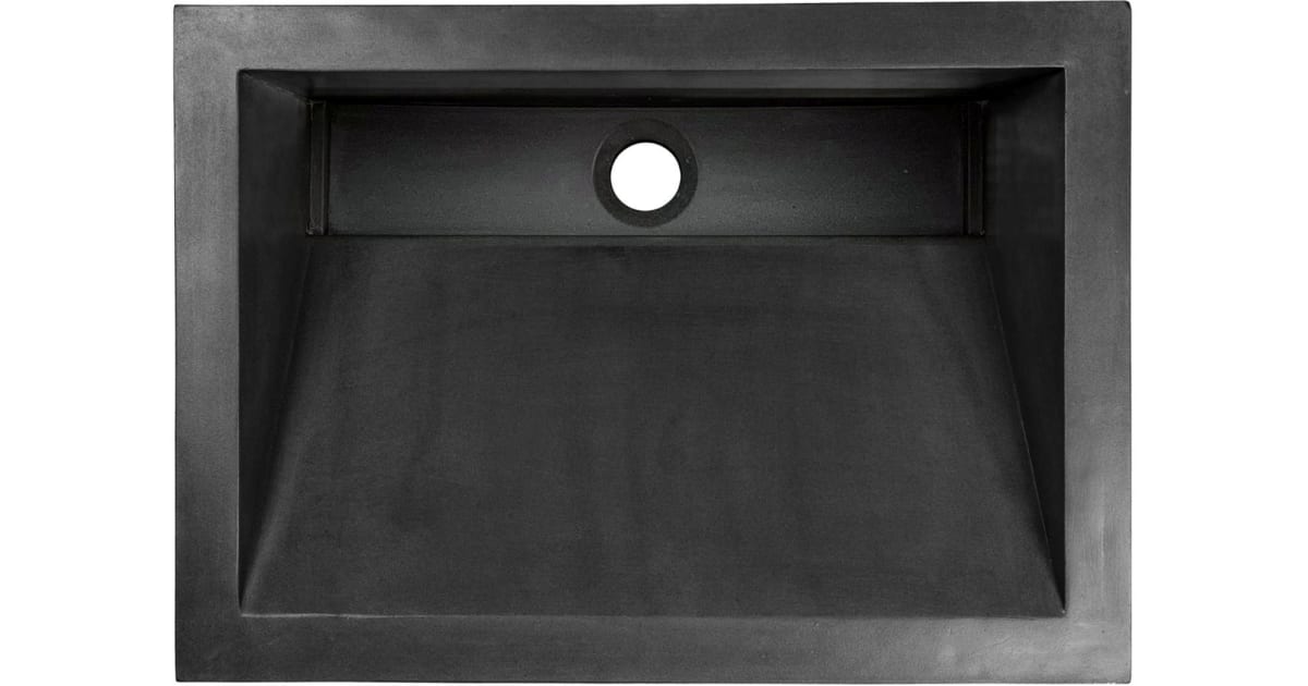 Linkasink AC01UM BLK 21" Rectangular Concrete Undermount Bathroom Sink ...