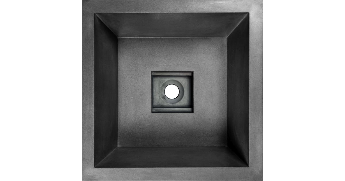 Linkasink AC07UM BLK 16" Square Concrete Undermount Bathroom Sink ...