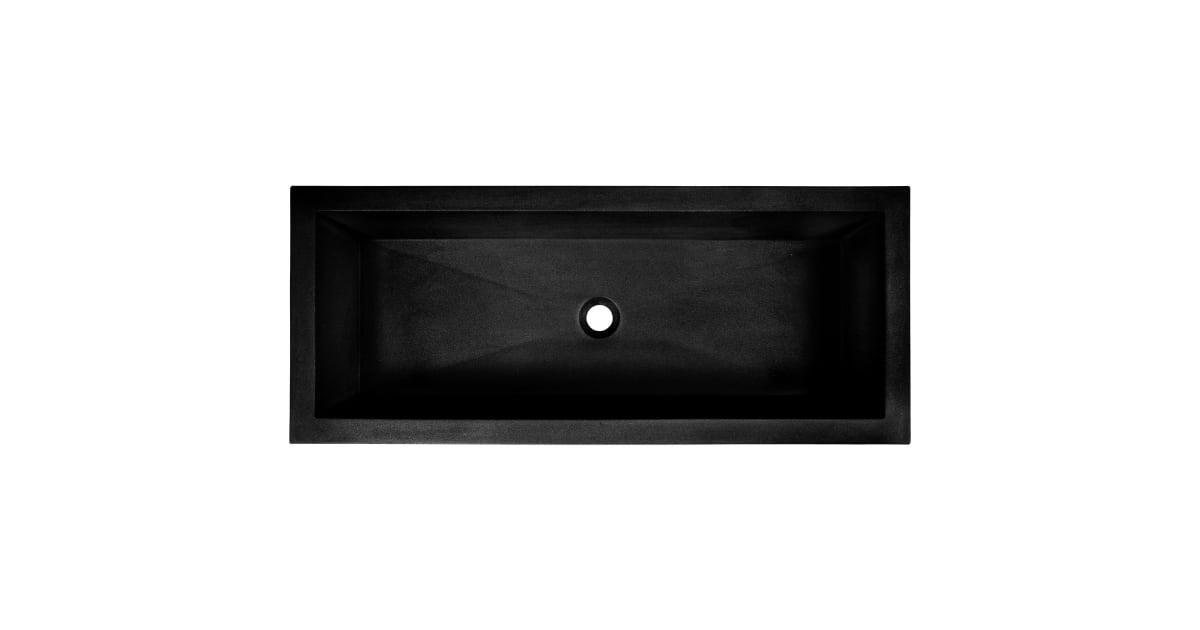 Linkasink AC12DIBLK Trough 36" Rectangular Concrete Drop In Bathroom ...