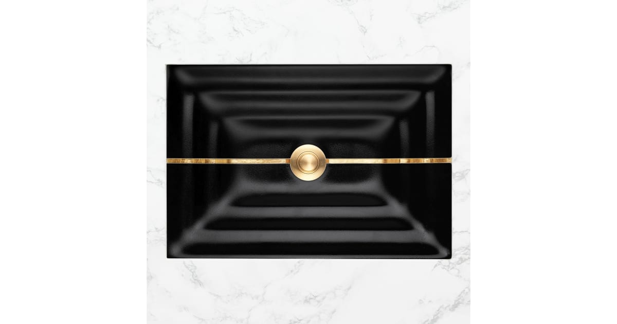 Linkasink AG01C-04BRS 23" Rectangular Glass Undermount Bathroom Sink ...