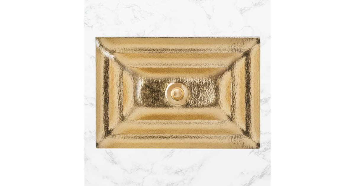 Linkasink AG04A-BRS 18" Rectangular Glass Undermount Bathroom Sink with ...