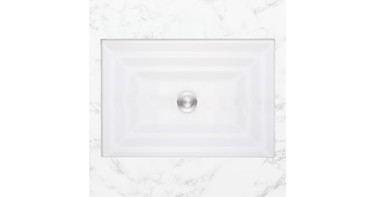Linkasink AG14B-01 Solid White 20" Rectangular Glass Undermount ...