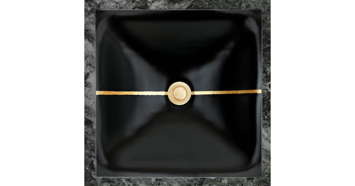 Linkasink AG16E-04BRS Dune River 16-1/2" Square Glass Undermount ...
