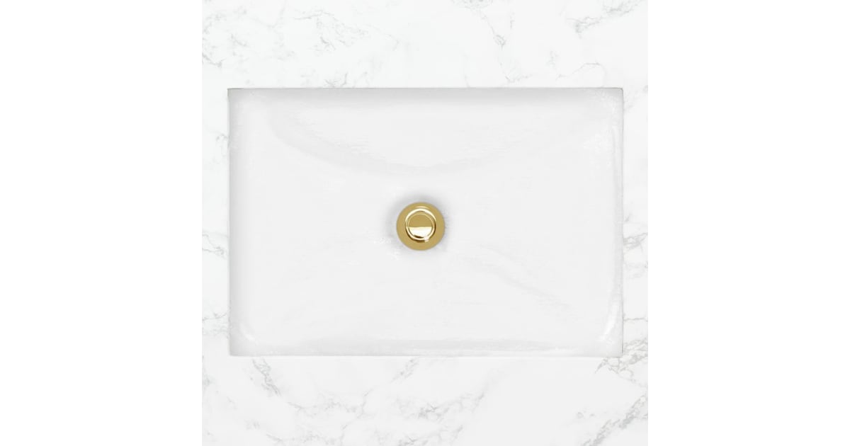 Linkasink AG18B-01 Dune White 20" Rectangular Glass Undermount Bathroom ...