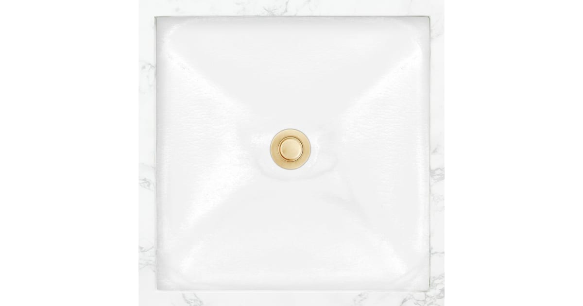 Linkasink AG18E-01 Dune White 16-1/2" Square Glass Undermount Bathroom ...
