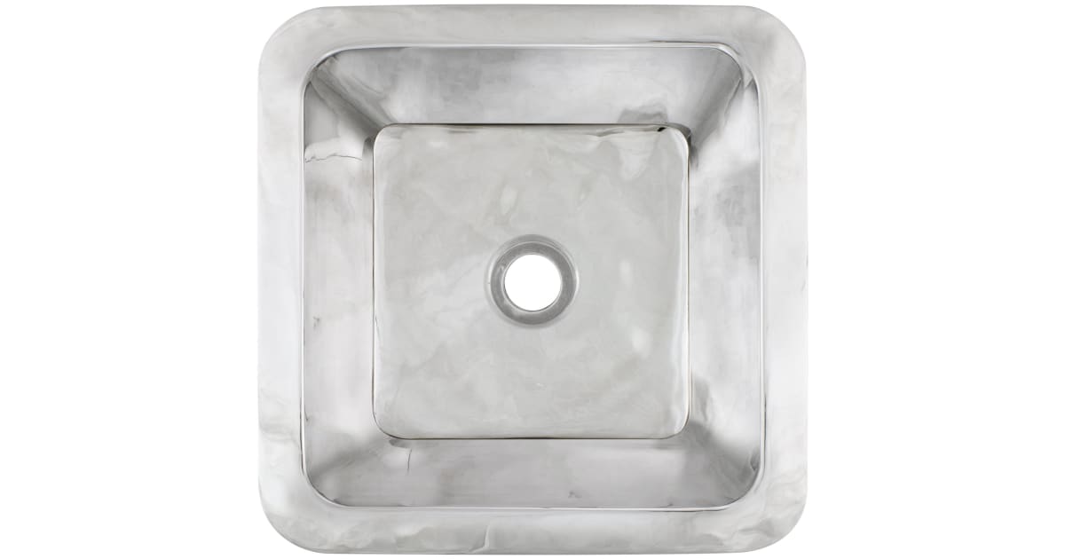 Linkasink CS005-2PS Smooth Small Square 16" Square Brass Drop In ...