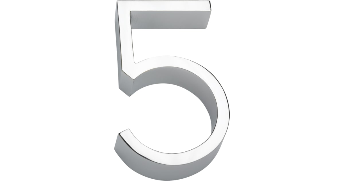 Linnea NUM5-5-SSS 304 Grade Stainless Steel 5 Inch High Address Number ...