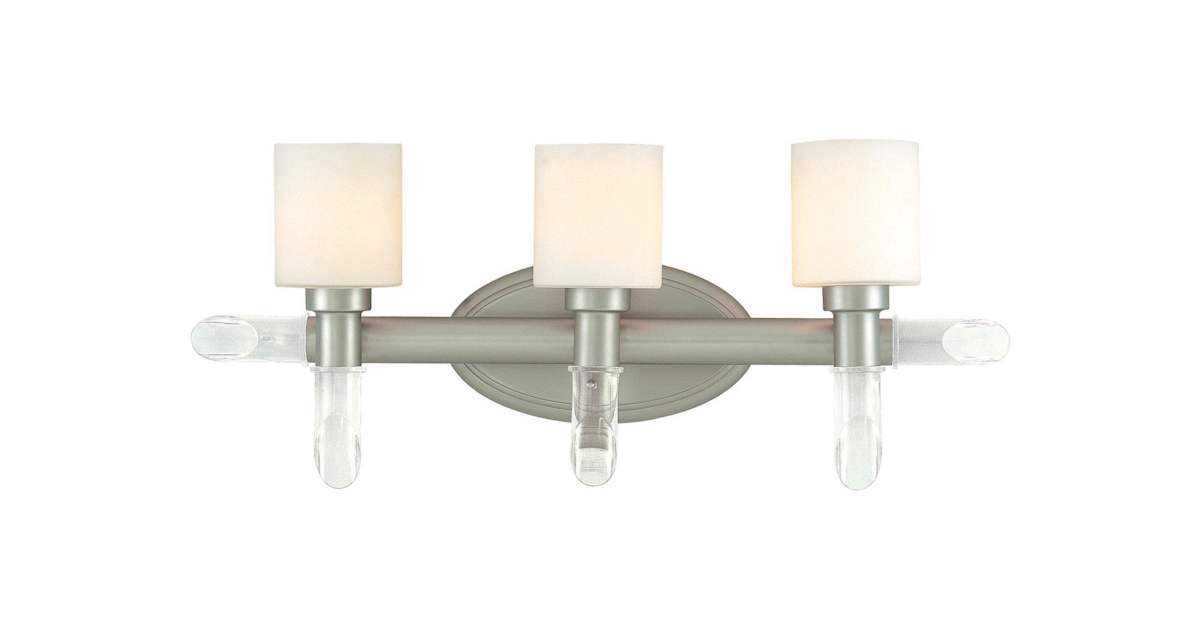 Lite Source LS-16863SS/FRO 3 Light 5" Wide Bathroom Fixture from the Glamis Collection ...