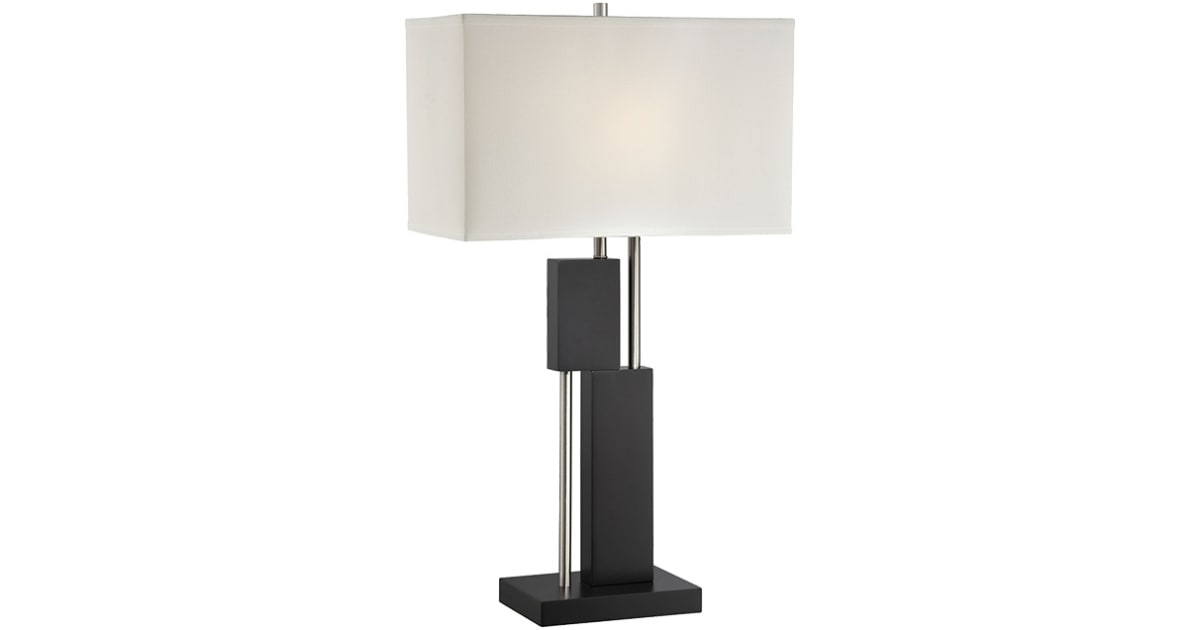 Lite Source LS-22430 Taffy 1 Light Table Lamp with Off-White Fabric ...