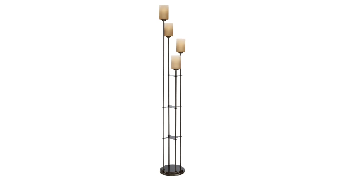 Lite Source LS-80701D/BRZ Bess 4 Light 71" High Floor Lamp with Frosted ...