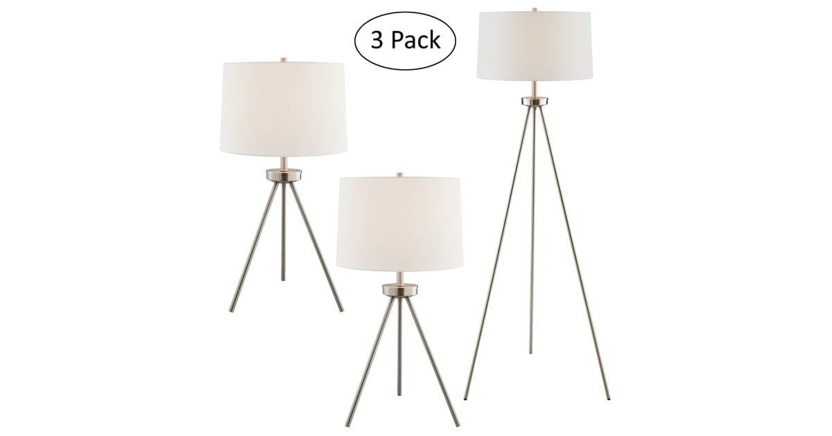 Lite Source LS-83689BN/3PK Tullio 61" Tall Tripod Lamp Sets | Ferguson Home