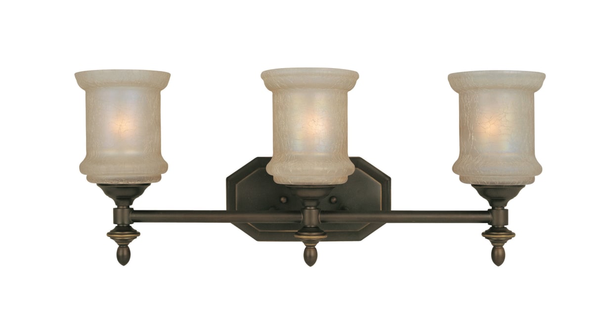 Lite Source LS-16413 3 Light Wall Lamp Bronze with Glass Shade from the ...