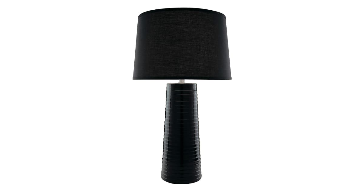Lite Source LS-20830BLK Ceramic Table Lamp with Fabric Shade from the ...