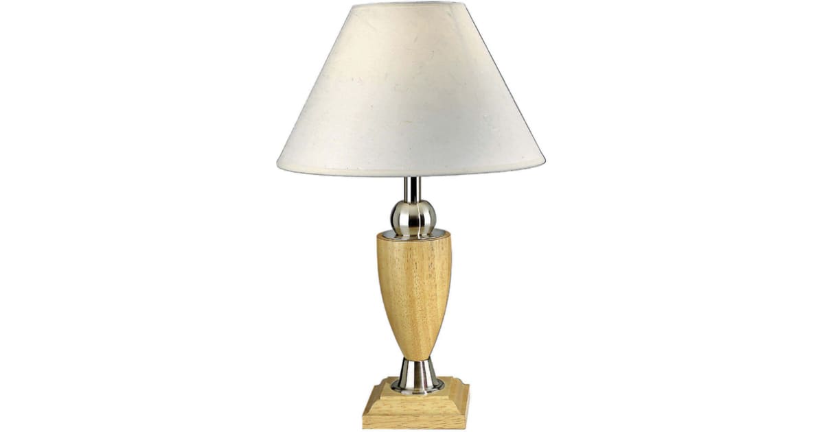 Lite Source LS-3639PS/NAT 1 Light Wood Table Lamp with Paper Shade from ...