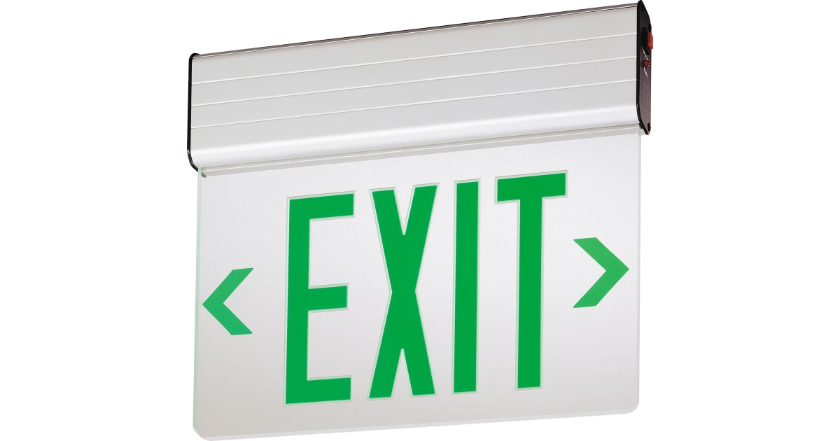 Lithonia Lighting EDG 2 GMR EL M6 EDG 13" LED Lighted Exit Sign with ...