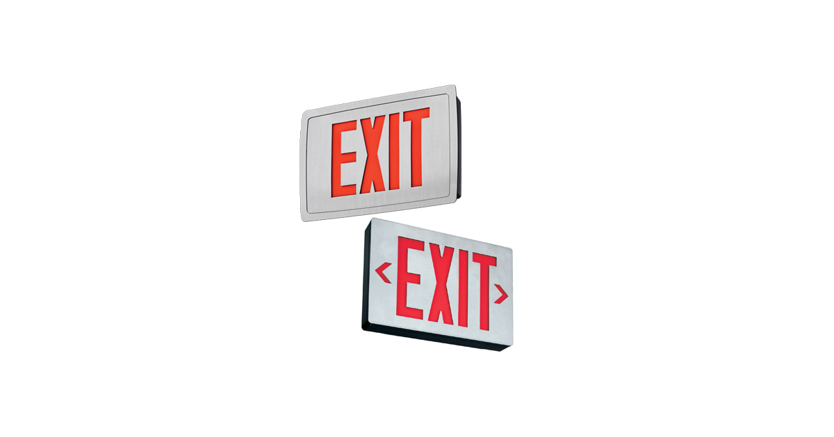 Lithonia Lighting LE S 1 R EL N 11" LED Lighted Exit Sign | Build.com