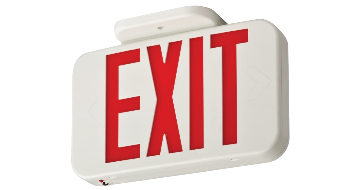 Lithonia Lighting EXR LED EL M6 Thermoplastic Single Sided Red LED Exit ...