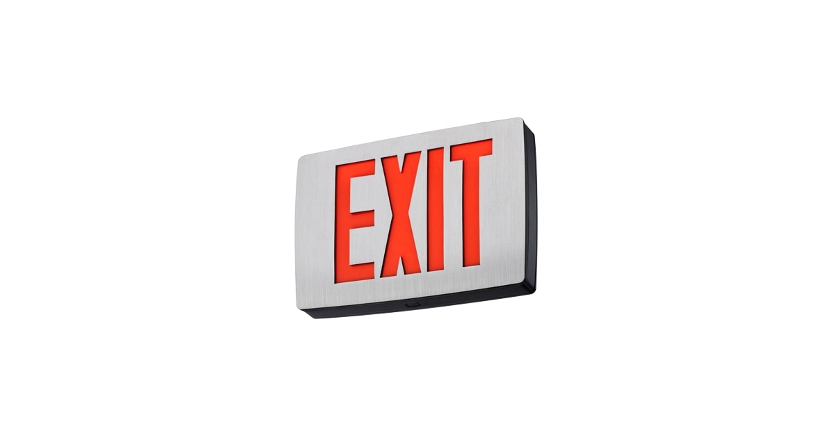 Lithonia Lighting LQC 1 R EL N 12" LED Lighted Exit Sign ADA Compliant ...