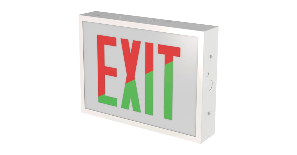 Lithonia Lighting TCE RG EL M4 Indura TCE UVOLT LED Exit Sign with Red ...